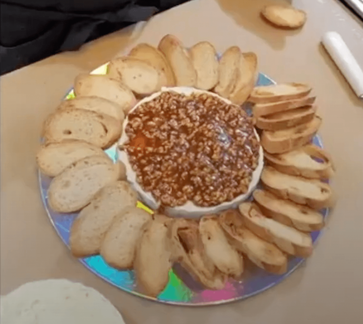 Brie Cheese with Caramel-Walnut Topping - Indulge Right In The Kitchen